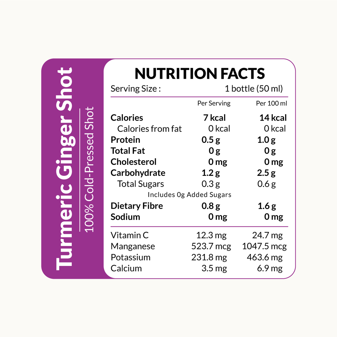 Turmeric Ginger Cold Pressed Shot – Re.juve Cold Pressed Juice Singapore